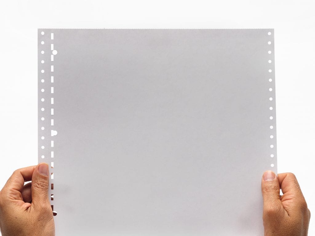 White Fanfold Tractor-Feed Braille Transcribing Paper: 8.5 x 11 Inches ...