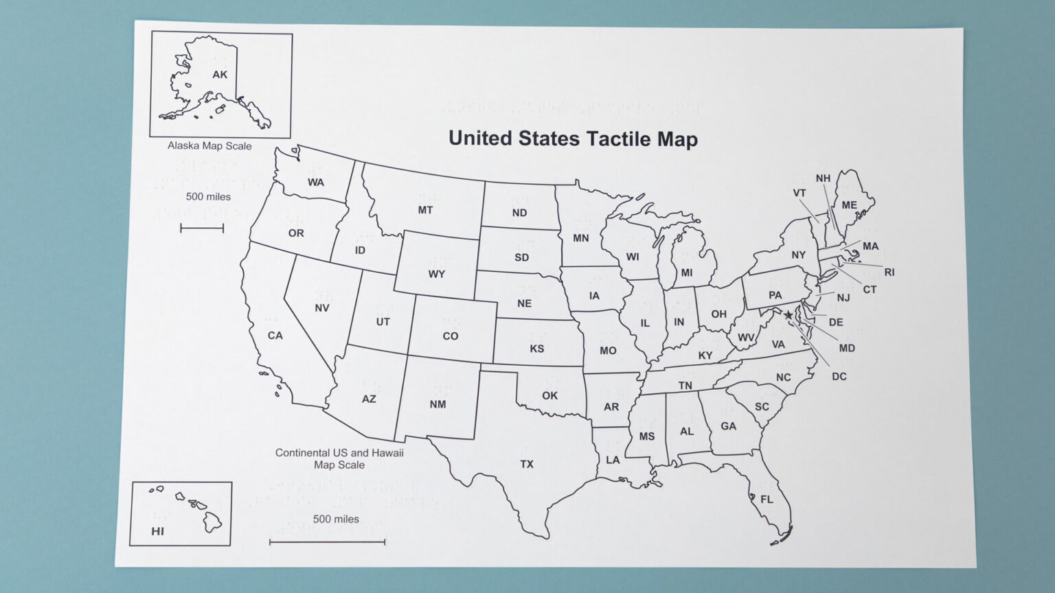 U.S. Tactile Map Classroom Pack | American Printing House